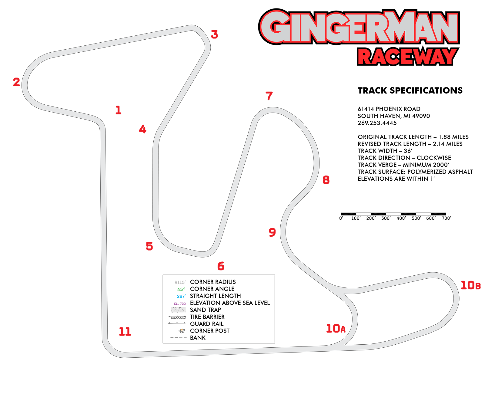 GingerMan Raceway - Track Maps